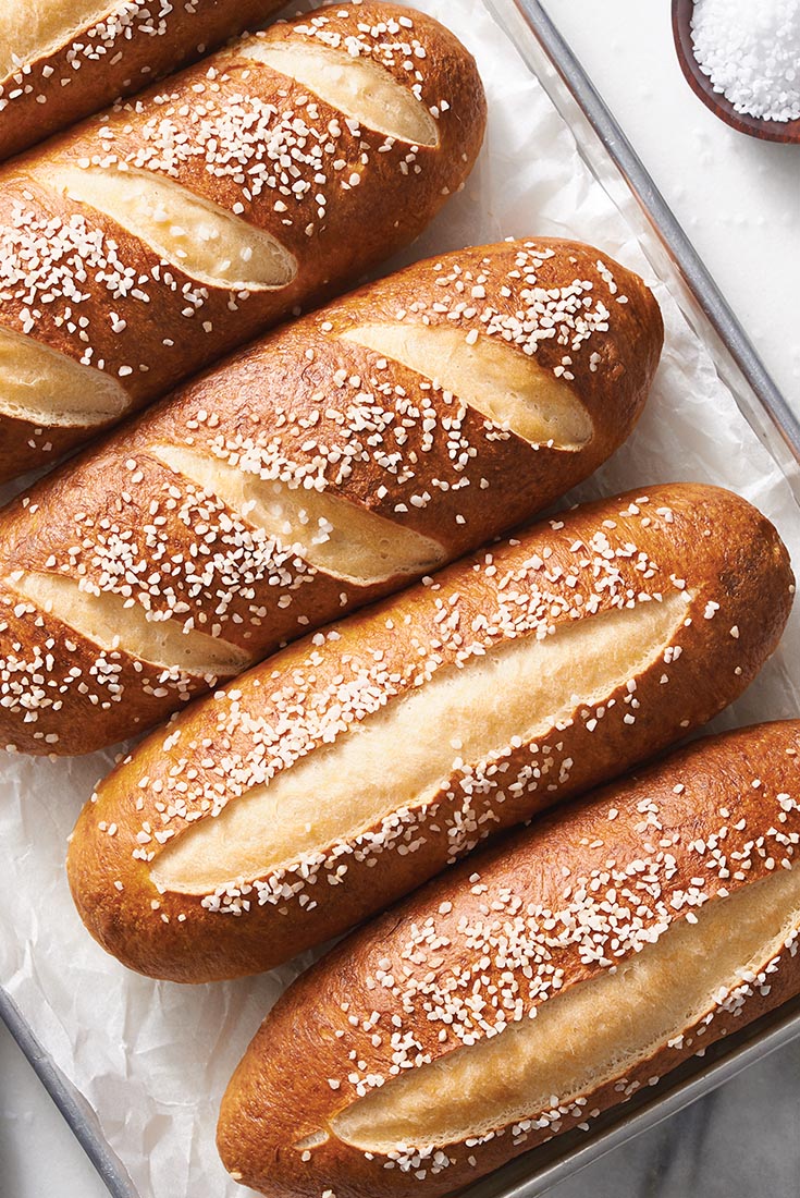 Pretzel Sandwich Buns Recipe King Arthur Flour Pretzel Sandwich Buns Recipe King Arthur Flour